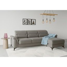 Sit & More sit&more Ecksofa &raquo;Sinatra L-Form&laquo; mit Recamiere, optional mit Kopfteilverstellung und Armteilfunktion braun 100% Polyester B/H/T: 258cm x 85cm x 170cm