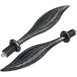Liedeco Gardinenstangen-Endst&uuml;ck &raquo;Endst&uuml;ck, Endknopf Blatt "Esperanca" f&uuml;r 16 mm Stangen&laquo; Endst&uuml;ck, Endknopf silber 2 Stk.
