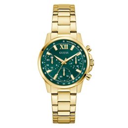 Guess Damen Multifunktionsuhr &raquo;BAILEY&laquo; Quarzuhr, Armbanduhr, Damenuhr, Edelstahlarmband, Datum gold Einheitsgr&ouml;&szlig;e