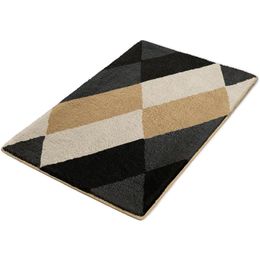 Kleine Wolke Badematte &raquo;Ayana, Badvorleger, Badezimmer Teppich&laquo; H&ouml;he 15 mm rutschhemmend beschichtet fu&szlig;bodenheizungsgeeignet Badteppich, modernes Rauten Design, 