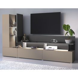 Home Affaire Wohnwand &raquo;Serio&laquo; braun Dekorfolie, Holzwerkstoff, Melamin B/H/T: 270cmcm x 162cmcm x 40cmcm, congo/antrazit