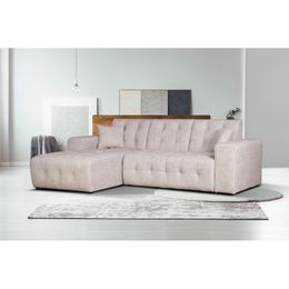 Home Affaire Ecksofa &raquo;Nosia L-Form&laquo; incl. 2 Zierkissen, mit feiner Steppung beige 100% Polyester B/H/T: 234cm x 85cm x 163cm, Samtoptik, Recamiere 