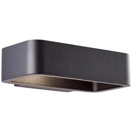 Brilliant Au&szlig;en-Wandleuchte &raquo;Golda&laquo; 1 Stk. Warmwei&szlig; 22 cm Breite, 13 cm Tiefe, 510 lm, warmwei&szlig;, Metall/Glas, schwarz schwarz 1, H: 5,5cm, 1 Stk.