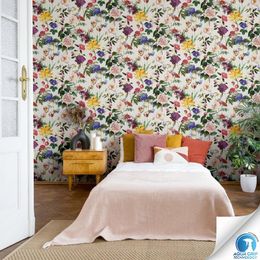 Livingwalls living walls Vliestapete &raquo;DesignDrop vorgeleimte Tapete Design Mustertapete Wei&szlig; Gelb&laquo; matt strukturiert Vliestapete vorgekleistert floral f&uuml;r 