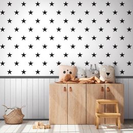 Livingwalls living walls Fototapete &raquo;Wallpanel Tapete Wandpaneele Motivtapete Sterne Landhaus&laquo; matt strukturiert Vliestapete Kinderzimmer f&uuml;r Schlafzimmer K&uuml;che 