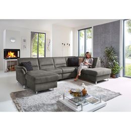 Die PlanBar Wohnlandschaft &raquo;ZE-EM16033 U-Form, Breite 316 cm&laquo; wahlweise mit Kopfst&uuml;tzen und echt bezogenem R&uuml;cken 100% Polyester B/H/T: 316cm x 203cm,