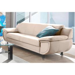 Trendmanufaktur 3-Sitzer &raquo;Rondo, Breite 207 cm, breite Armlehnen, F&uuml;&szlig;e schwarz&laquo; Big-Sofa wahlweise mit Federkern, in verschiedenen Bez&uuml;gen bestellbar 