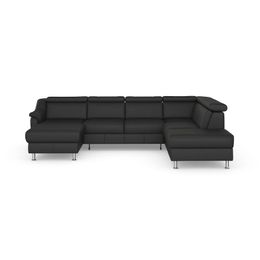 Sit & More sit&more Wohnlandschaft &raquo;Freetown U-Form&laquo; Kopfteilverstellung und Federkern, wahlweise mit Schlaffunktion schwarz B/H/T: 315cm x 84cm x 216cm, 