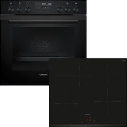 Siemens Elektro-Herd-Set &raquo;HE278GBB4&laquo; mit Teleskopauszug nachr&uuml;stbar Gleichm&auml;&szlig;ige 3D-Hei&szlig;luft & extrem schnellem powerBoost schwarz softMove: 