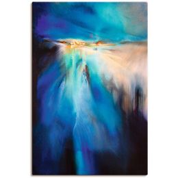 Artland Leinwandbild &raquo;Winterabend II&laquo; Gegenstandslos 1 Stk. tlg. auf Holzrahmen gespannt blau Leinwand B/H/T: 40cm x 60cm, Leinwandbild Gegenstandslos 