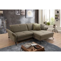 set one by Musterring Ecksofa &raquo;SO 4400 V&laquo; wahlweise mit motorischer Bettfunktion & Kopfverstellung, Fu&szlig; schwarz gr&uuml;n 100% Polyester B/H/T: 259cm x 