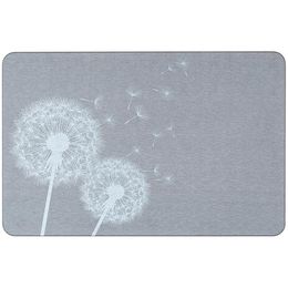 Wenko Badematte &raquo;Modell Astera&laquo; H&ouml;he 10 mm schnell trocknend rutschfest, stark wasserabsorbierend, aus Kieselgur grau rechteckig (60cm x 39cm ), 1 Stk