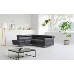 COTTA Ecksofa &raquo;Sammy L-Form&laquo; mit Kopfteilverstellung, wahlweise mit Schlaffunktion & Bettkasten schwarz Microfaser Primabelle (100% Polyester);Die 