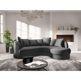 Sit & More sit&more Ecksofa &raquo;Samba L-Form&laquo; moderne organische Form, inkl. 7 loser R&uuml;ckenkissen grau 95% Polyester, 5% Polyamid B/H/T: 245cm x 76cm x 227cm, 
