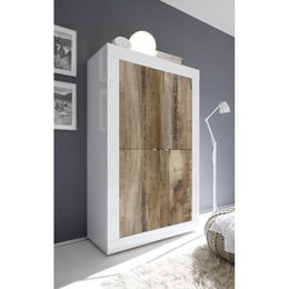 Home Affaire Highboard &raquo;Basic H&ouml;he 162 cm, Breite 102 cm, Kommode 4 T&uuml;ren, Hochkommode&laquo; Metallgriff, moderne Rahmenoptik, viel Stauraum, Farbauswahl 