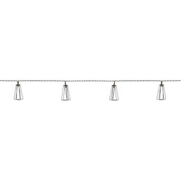 Parforce Traditional Hunting LED-Lichterkette &raquo;Eddy&laquo; 10 Stk.-flammig Metall, ca. 1,8 m + 2 m Zuleitung, Akku, outdoor, Vierfarb-Karton schwarz Dioden 10 Stk. Flammen 10 Stk., 