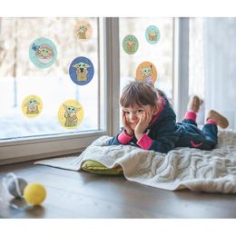 Komar Fensterbild &raquo;Fenstersticker - Grogu - Padawan - Gr&ouml;&szlig;e 30 x 30 cm&laquo; 33 x 30 cm, 2 Bogen bunt Kunststoff B/L: 30cm x 30cm