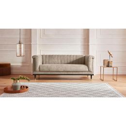 Home Affaire 2-Sitzer &raquo;Chamby&laquo; mit Holzrahmen unten und Steppung im Lehnenbereich beige Luxus-Microfaser Lederoptik (100% Polyester), Scheuertouren: 