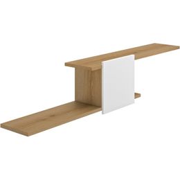 B&uuml;cherregal &raquo;OTELLO&laquo; Wandregal mit geschlossenem Fach wei&szlig; Holzwerkstoff B/H/T: 166cm x 35cm x 27cm, 1 Stk. geschlossenes Fach