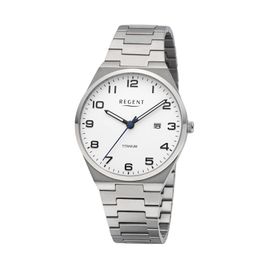 Regent Uhren Regent Damen Titanuhr Quarzuhr, Armbanduhr, Herrenuhr, analog, Tag silber Einheitsgr&ouml;&szlig;e
