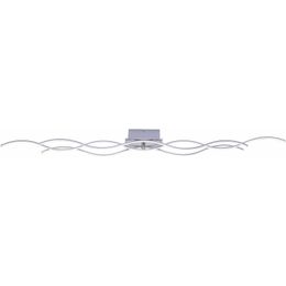 JUST LIGHT Deckenleuchte &raquo;WELLA&laquo; LED-Board 1 Stk. Warmwei&szlig; inklusive festverbautem LEDLeuchtmittel silber 3, H: 7,9cm, 1 Stk.
