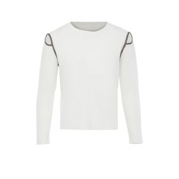 NAEMI Pullover Damen Gr&ouml;&szlig;e XS/S silbergrau / wollwei&szlig;