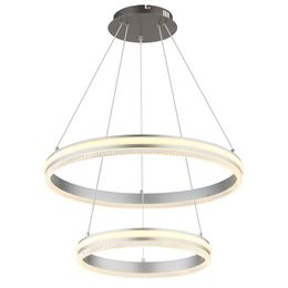 Globo LIGHTING H&auml;ngeleuchte &raquo;FRANCINE&laquo; LED-Modul 1 Stk. Smarte LED-H&auml;ngeleuchte, dimmbar, Fernbedienung, modern silber 1, &Oslash; 60cm H: 120cm, 1 Stk.