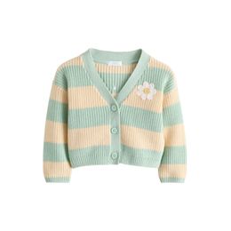 Next Strickjacke 'Love Bug' M&auml;dchen Gr&ouml;&szlig;e 98 chamois / mint / wei&szlig;