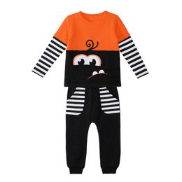 Denokids Set 'Monster Joe' Jungen Gr&ouml;&szlig;e 92 orange / schwarz / wei&szlig;