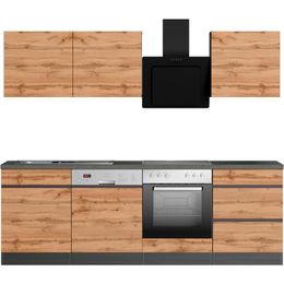 KOCHSTATION Winkelk&uuml;che &raquo;KS-Riesa&laquo; Stellbreite 340x150 cm, wahlweise mit oder ohne E-Ger&auml;te grau B/H/T: 340cm x 200cm x 60cm, ohne E-Ger&auml;te