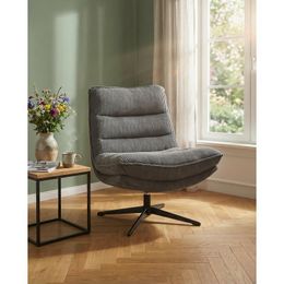 OTTO home Sessel &raquo;AVAA, Loungesessel im softem Cord-Bezug,&laquo; 360&deg; Grad drehbar, Relax- und TV-Sessel grau Cord, B/H/T: 75cm x 87cm x 86cm