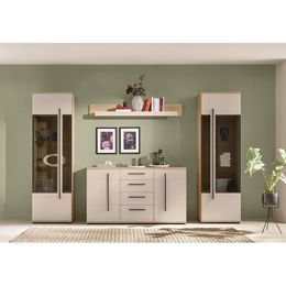 Home Affaire Wohnwand &raquo;Cantara, Anbauwand, Wohnzimmer-Set, in Eiche Evoke, Wei&szlig; oder Kaschmir&laquo; Set beige Holzwerkstoff B/H/T: 290cmcm x 270cmcm x 
