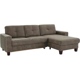 OTTO home Ecksofa &raquo;Varese&laquo; wahlweise mit Schlaffunktion und Vorziehfunktion grau Luxus-Microfaser ALTARA NUBUCK (100% Polyester);Luxus-Microfaser 