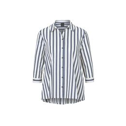 GOLDNER Bluse Damen Gr&ouml;&szlig;e 6XL blau / wei&szlig;