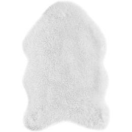OTTO home Fellteppich &raquo;Alpa&laquo; fellf&ouml;rmig 35 mm H&ouml;he Kunstfell, Uni Farben, sehr weich, waschbar, auch als 2er Set wei&szlig; Polyester B : 50cm 1 Stk., 35mm,