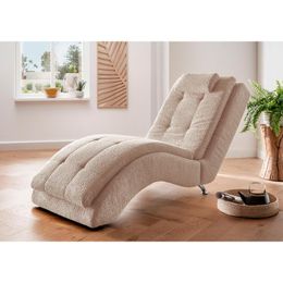 Home Affaire Relaxliege &raquo;Vengo 2, moderne Solit&auml;r Relaxpolsterliege, bequem und elegant&laquo; mit Kopfkissen, Mattenoptik auf Korpus beige B/H/T: 70cm x 