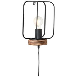 Brilliant Wandleuchte &raquo;Tosh&laquo; E27 1 Stk. mit Zuleitung antik holz/schwarz korund schwarz 1, H: 29cm, 1 Stk.