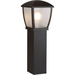 Searchlight Pollerleuchte &raquo;Seattle Post - Black Metal & Clear Frosted Polycarbonate&laquo; E27 1 Stk. schwarz 1, H: 73cm, 1 Stk.