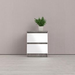 Home Affaire Nachttisch &raquo;Naia&laquo; Eleganter Nachttisch mit 2 Schubladen wei&szlig; B/H/T: 40,4cm x 49,5cm x 50cm