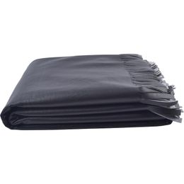 ZOEPPRITZ1828 Wohndecke &raquo;Soft-Vegan Fringe&laquo; edle Doubleface Kunstlederdecke schwarz Mischgewebe, Polyester, Viskose B/L: 135cm x 190cm