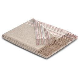 Biederlack Plaid &raquo;Essence&laquo; federleicht mit au&szlig;ergew&ouml;hnlichem Dessin beige Baumwolle, Polyester B/L: 140cm x 190cm