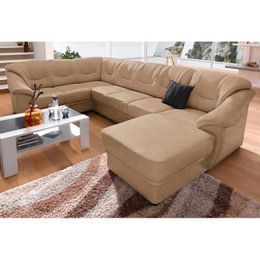 Sit & More sit&more Wohnlandschaft &raquo;Savona U-Form, B: 320 cm&laquo; optional Schlaffunktion, Federkern braun Luxus-Kunstleder;Primabelle -Microfaser;NaturLederKorpus 