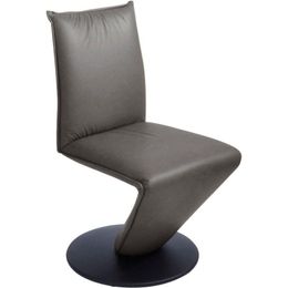 K+w Komfort & Wohnen K+W Komfort & Wohnen Esszimmerstuhl &raquo;Drive Drehstuhl&laquo; () Stuhl mit federnder Sitzschale, Drehteller in Metall schwarz Struktur grau Cloud: Nappaleder 
