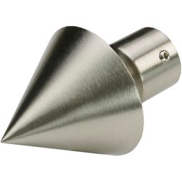 Liedeco Gardinenstangen-Endst&uuml;ck &raquo;Endst&uuml;ck, Endknopf edelstahl-optik "France" Kegel mit Rohraufnahme&laquo; Endst&uuml;ck, Endknopf Kegel, 1 St&uuml;ck silber 1 Stk.