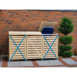 Promadino M&uuml;lltonnenbox &raquo;Erweiterungsset f&uuml;r Vario III, aus Massivholz&laquo; passend f&uuml;r alle Tonnen bis 240 Liter beige Massivholz Einheitsgr&ouml;&szlig;e