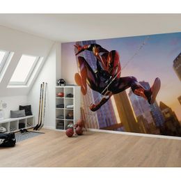 Komar Kindertapete &raquo;Marvel Spider-Man Huge Jump&laquo; bedruckt glatt blau Vlies B/L: 400m, Rollen: 1