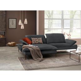 W.Schillig Ecksofa &raquo;enjoy&MORE, Designsofa, elegant und bequem, L-Form&laquo; Sitztiefenverstellung, F&uuml;&szlig;e bronze pulverbeschichtet, Breite 294 cm schwarz 