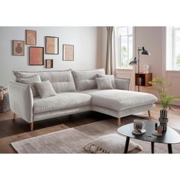 Home Affaire Ecksofa &raquo;Lazio modern und bequem, schmale Armlehnen, tolle Detailverarbeitung&laquo; zwei verschiedene Fu&szlig;farben w&auml;hlbar silber 93% Polyester, 