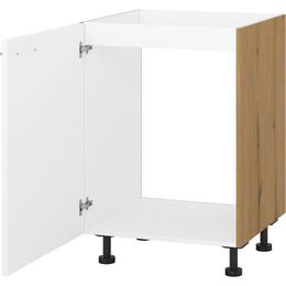 KOCHSTATION Sp&uuml;lenschrank &raquo;"KS-Scafa"&laquo; in verschiedenen Breiten, wahlweise T&uuml;ranschlag rechts oder links wei&szlig; eiche astig, B/H/T: 50cm x 75cm x 56cm, 
