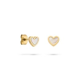 s.Oliver Damen s.Oliver Paar Ohrstecker &raquo;Pearl Heart, Herz&laquo; mit Perlmutt gold Edelstahl